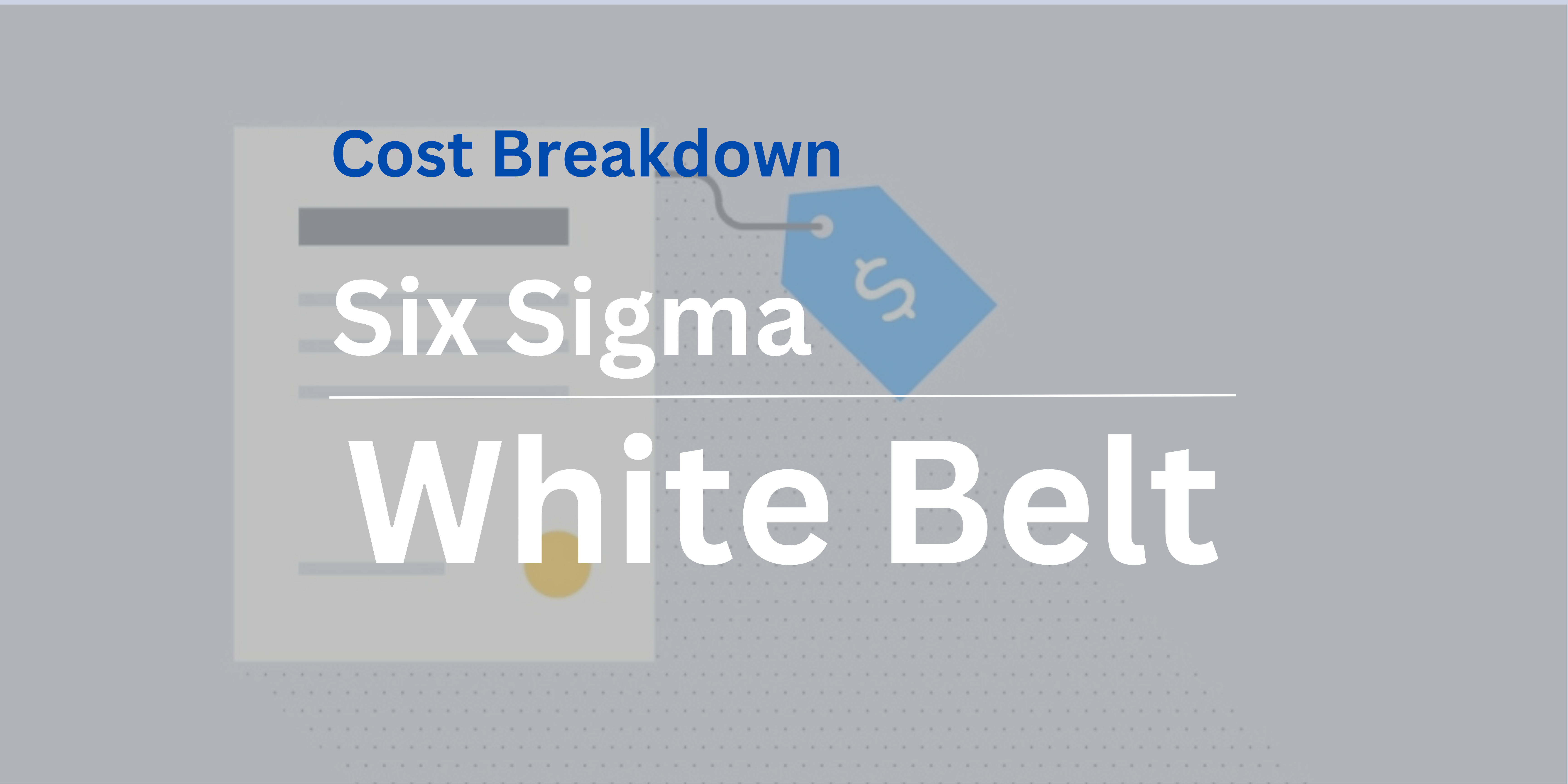 Six Sigma White Belt Certification Cost: An Investment Guide